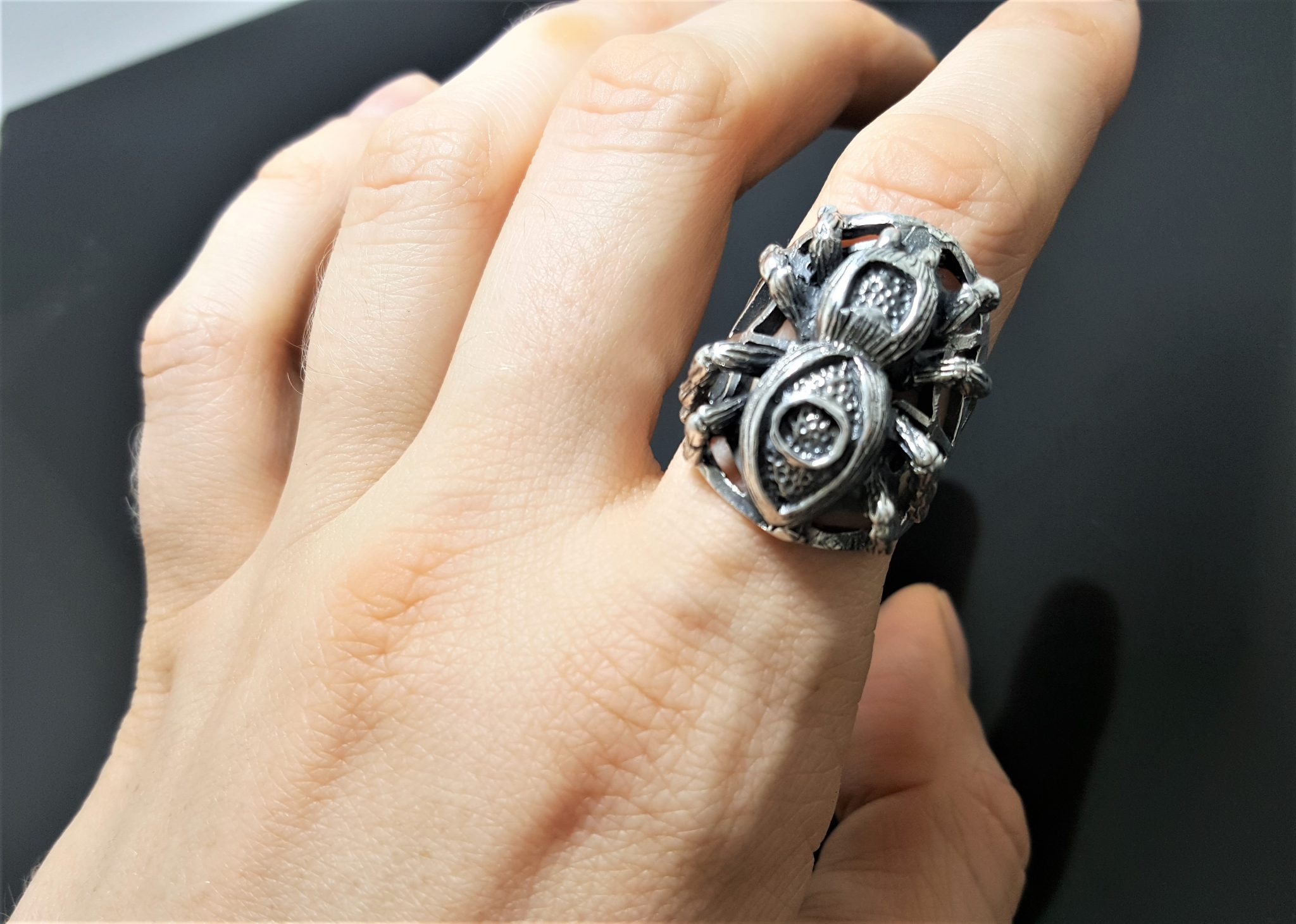 Spider Ring 925 Sterling Silver Giant Tarantula Spider biker goth punk ...