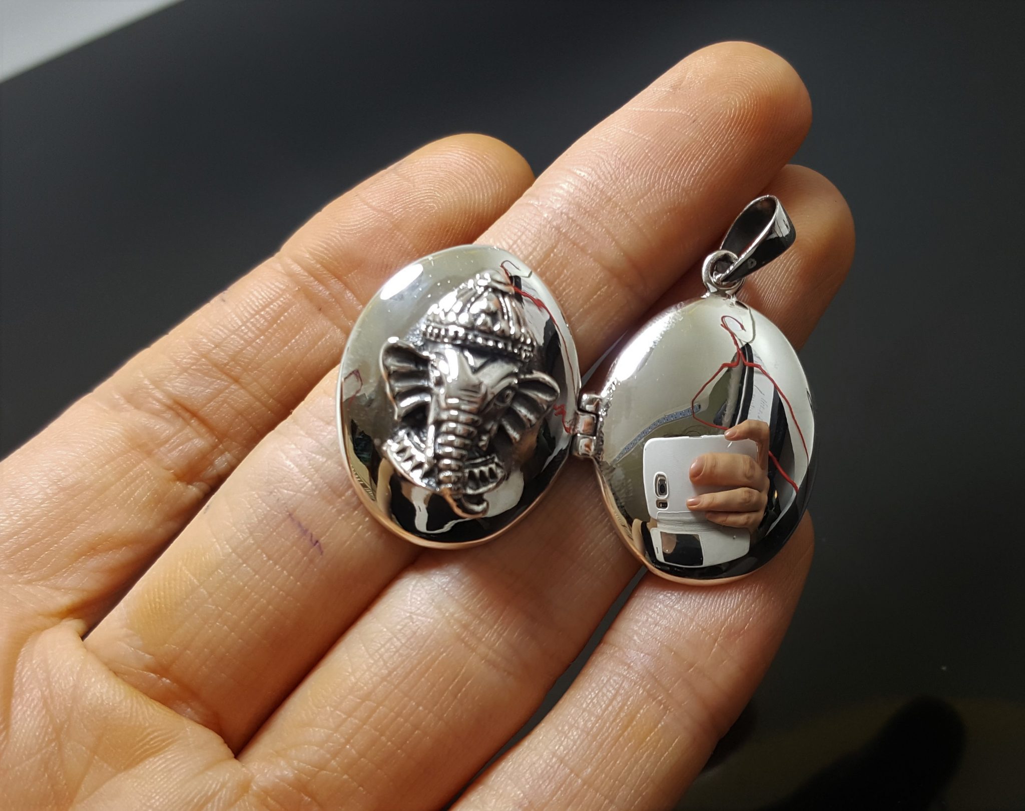 Ganesh Locket Pendant 925 Sterling Silver Elephant Great Ganesha Lord ...