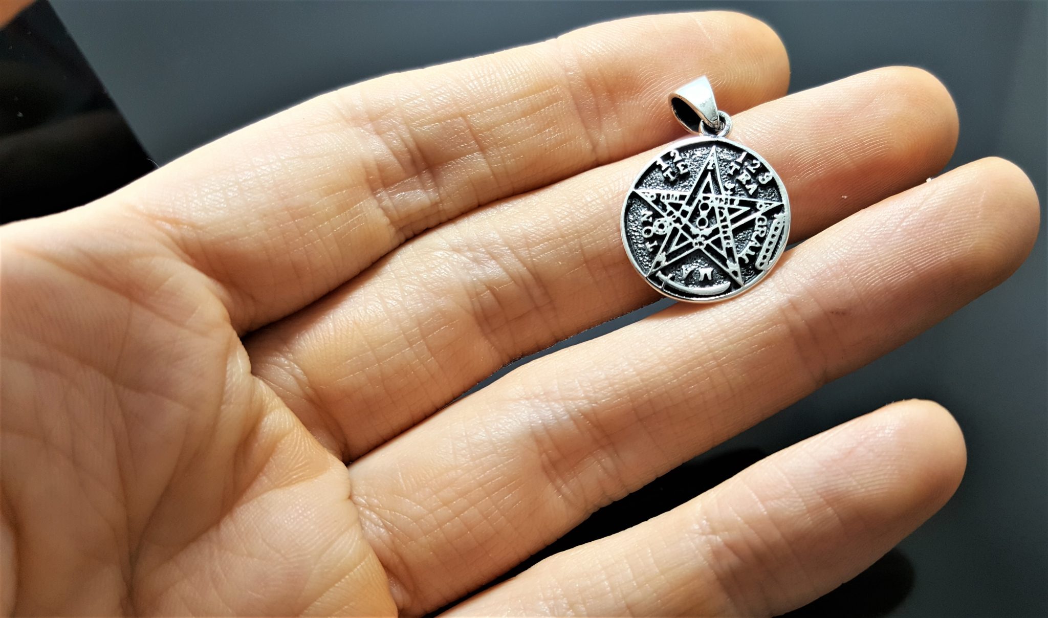 Pentagram Pendant 925 Sterling Silver Tetragrammaton Star Solomon Seal ...