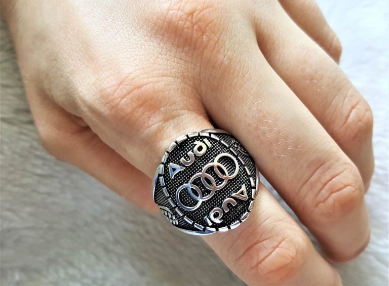 925 Sterling Silver AUDI Car Men's Ring Exclusive Design Perfect Gift ...