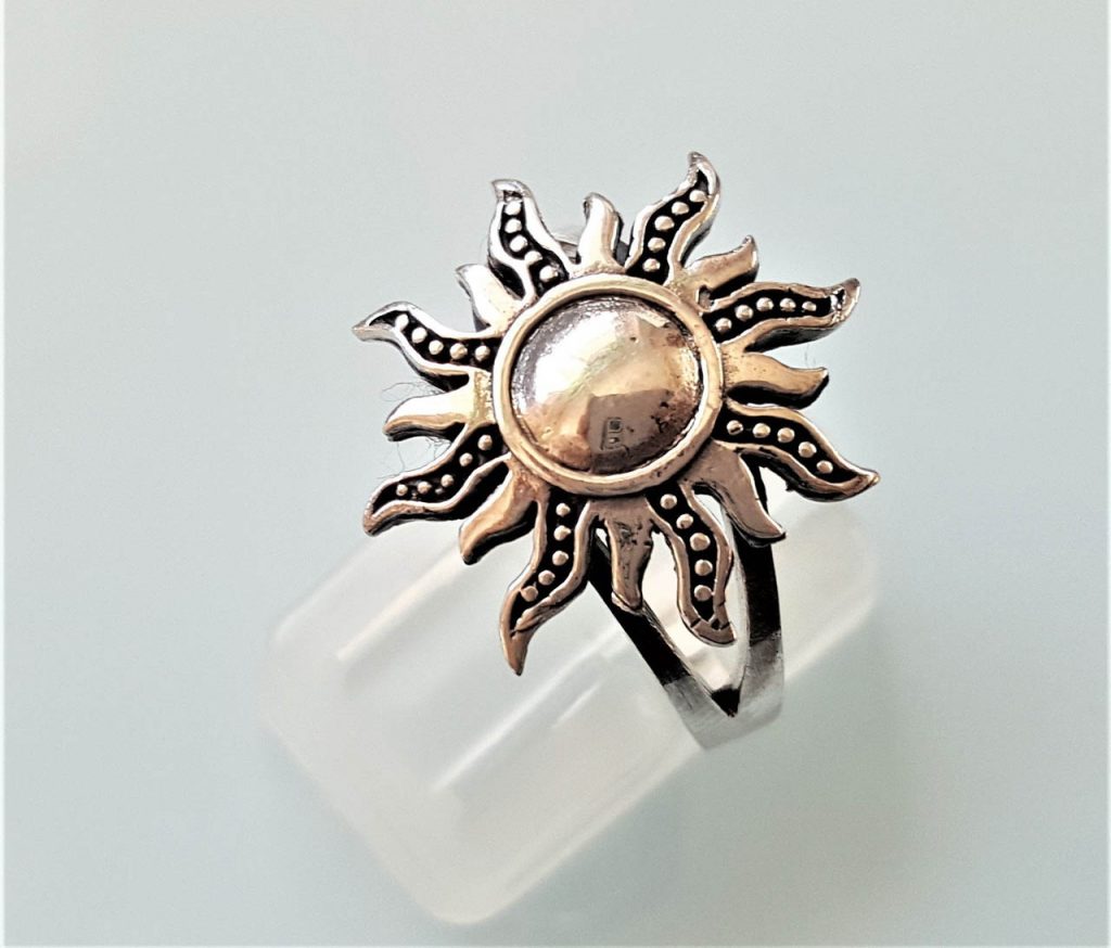 Sun Ring STERLING SILVER 925 Celestial Divine Talisman Protective ...