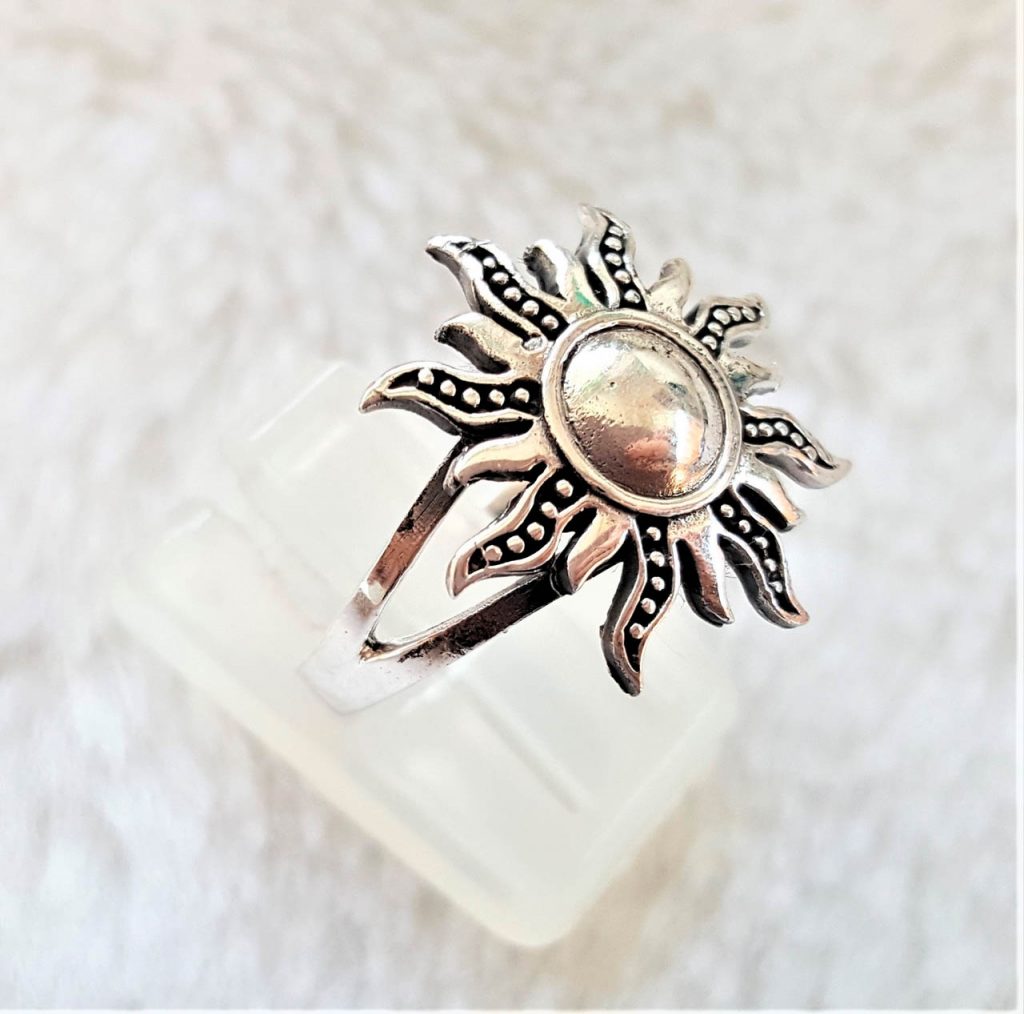Sun Ring STERLING SILVER 925 Celestial Divine Talisman Protective ...