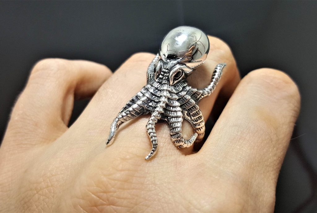 OCTOPUS Ring 925 Sterling Silver - ELIZ Jewelry and Gems