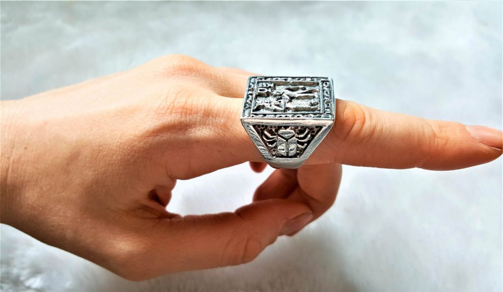 STERLING SILVER 925 Ancient Egypt Ring Pharaoh Scarab Egyptian ...