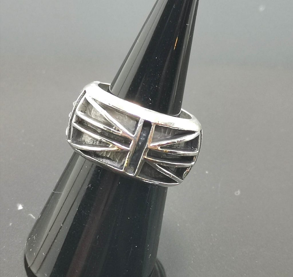 925 Sterling Silver Union Jack British Flag Ring - ELIZ Jewelry and Gems