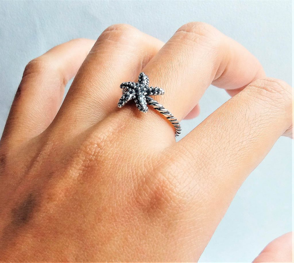 Starfish Ring Sterling Silver 925 StarFish Ring Ocean Star Sea Talisman ...