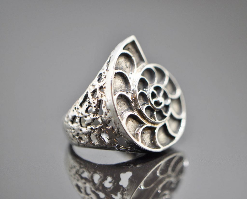 Nautilus Ring STERLING SILVER 925 Sea Shell Ocean Talisman Nauticul ...