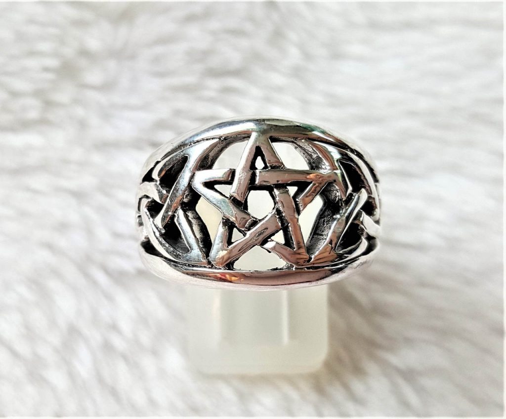 Pentagram Ring 925 Sterling Silver Pentacle Star Sacred Symbols ...