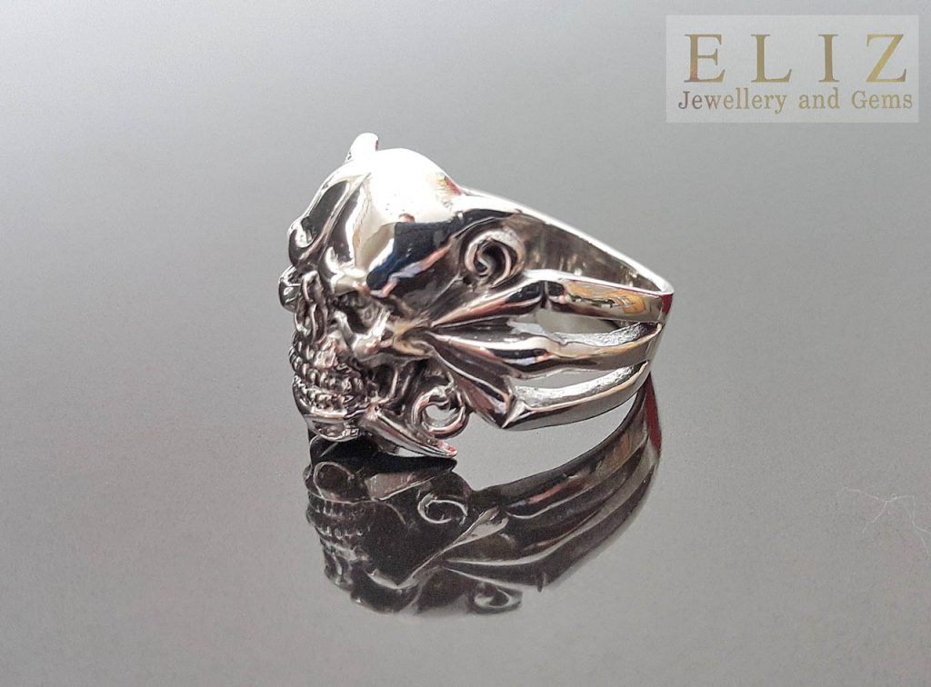 925 Sterling Silver Pirate Skull biker goth punk rocker Ring 9.5' 10.25 ...